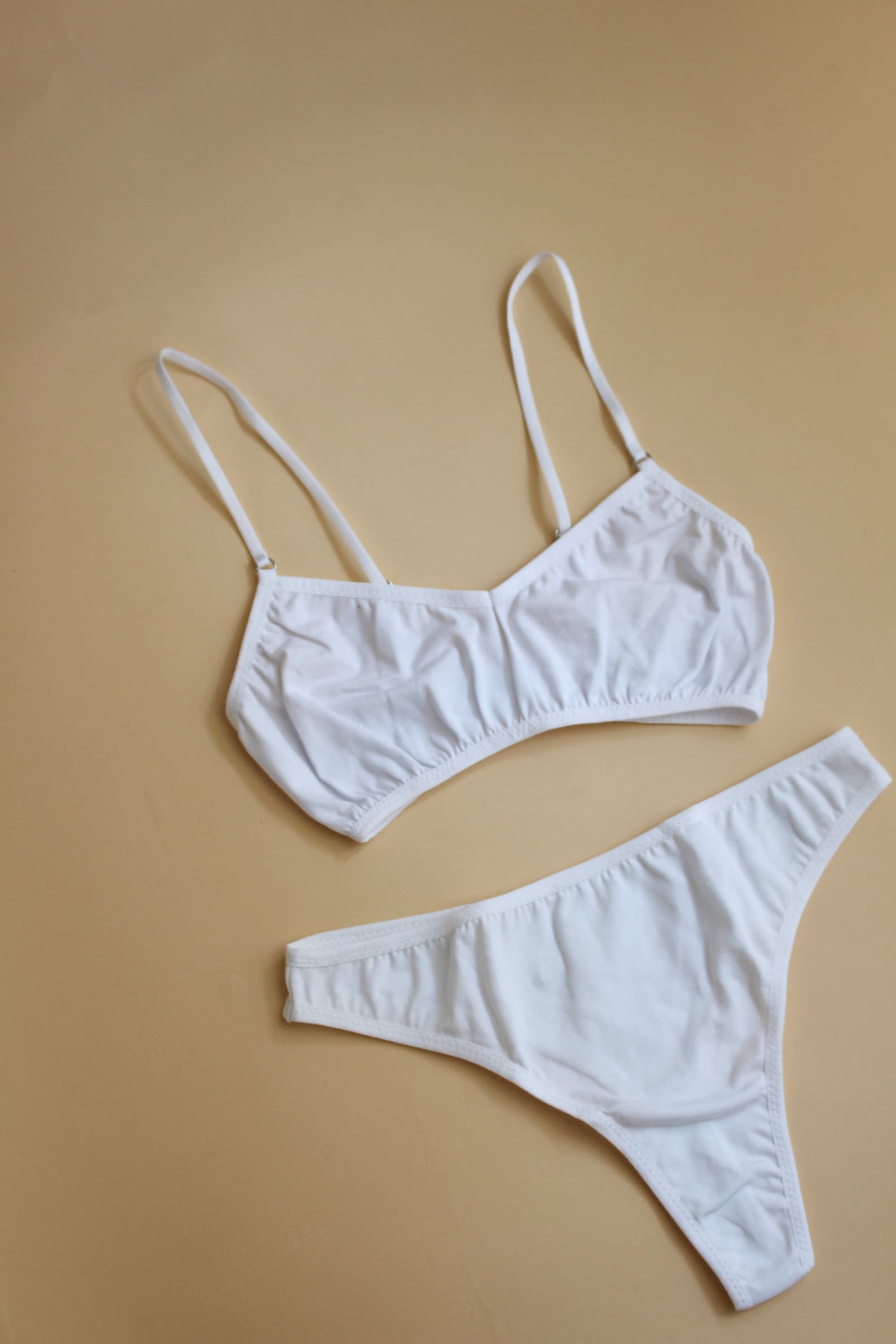 White cotton underwear set for woman / White comfortable | Etsy