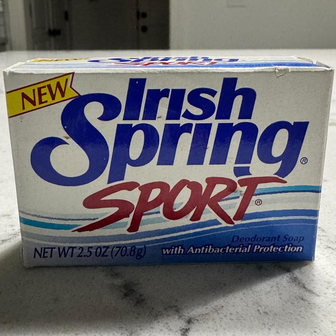 NEW Vintage Irish Spring SPORT Antibacterial Deodorant Soap 2.5oz Bar ...