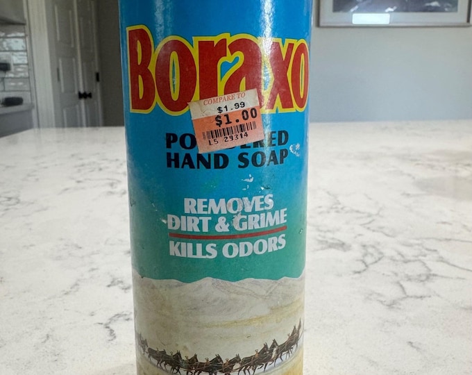 Vintage Boraxo Powdered Hand Soap Cardboard 20 Mule Can 1994 Dial Corp ...