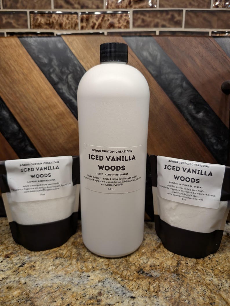 Natural Laundry Detergent & Scent Booster Bundle Non Toxic Laundry Soap ...