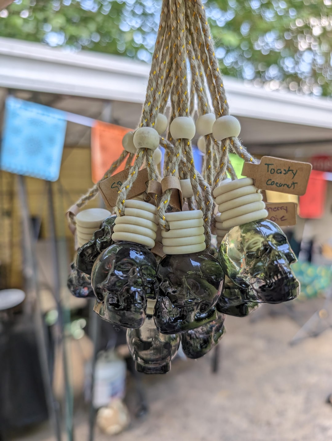 Black Skull Car Diffuser Hanging Air Freshener Spooky Car Decor ...