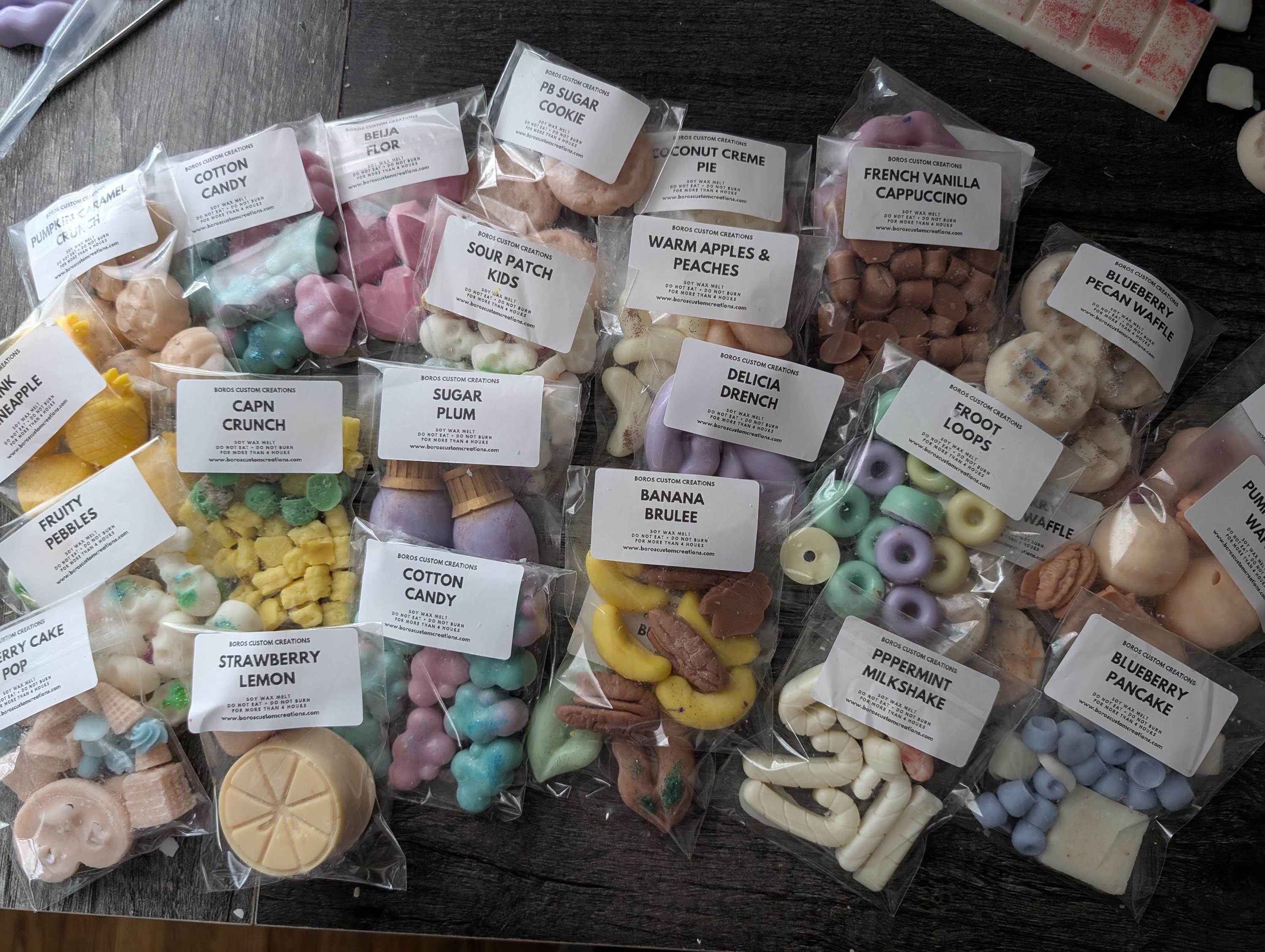 Wax Melt Sample Bags Assorted Shapes Handmade Soy Wax Melts Non Toxic ...