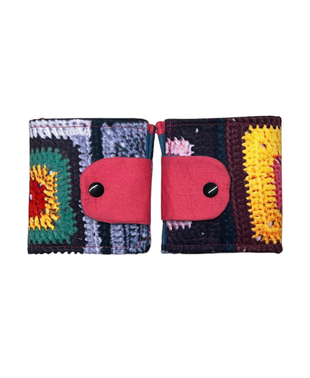 Wallet Cotton Granny Square Crochet Design Pocket Fold Over Purse - Etsy