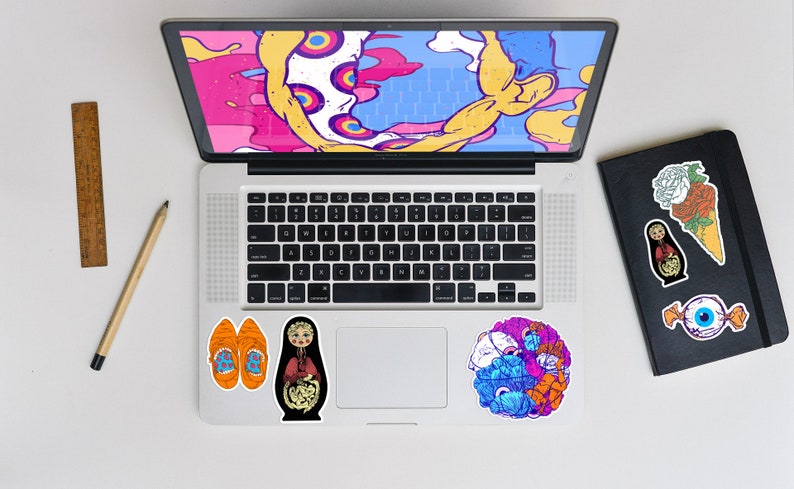 Eye Sticker Candy Phone Decal Notebook White Pop Art - Etsy