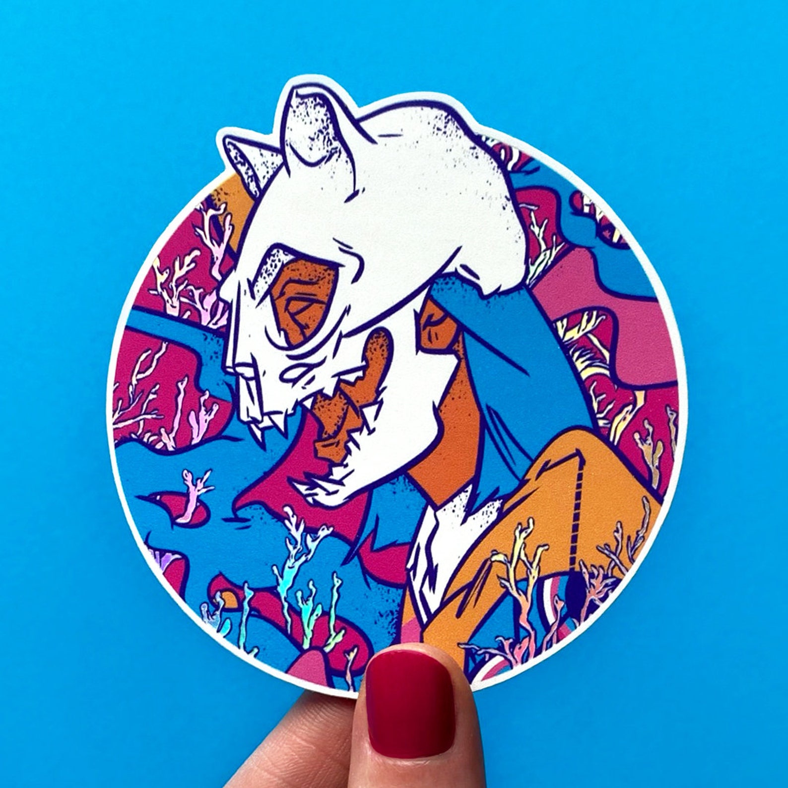 Holographic Cat Skull Sticker Woman Waterproof Vinyl | Etsy