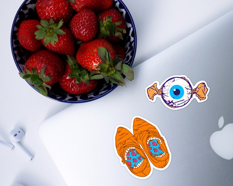 Eye Sticker Candy Phone Decal Notebook White Pop Art - Etsy