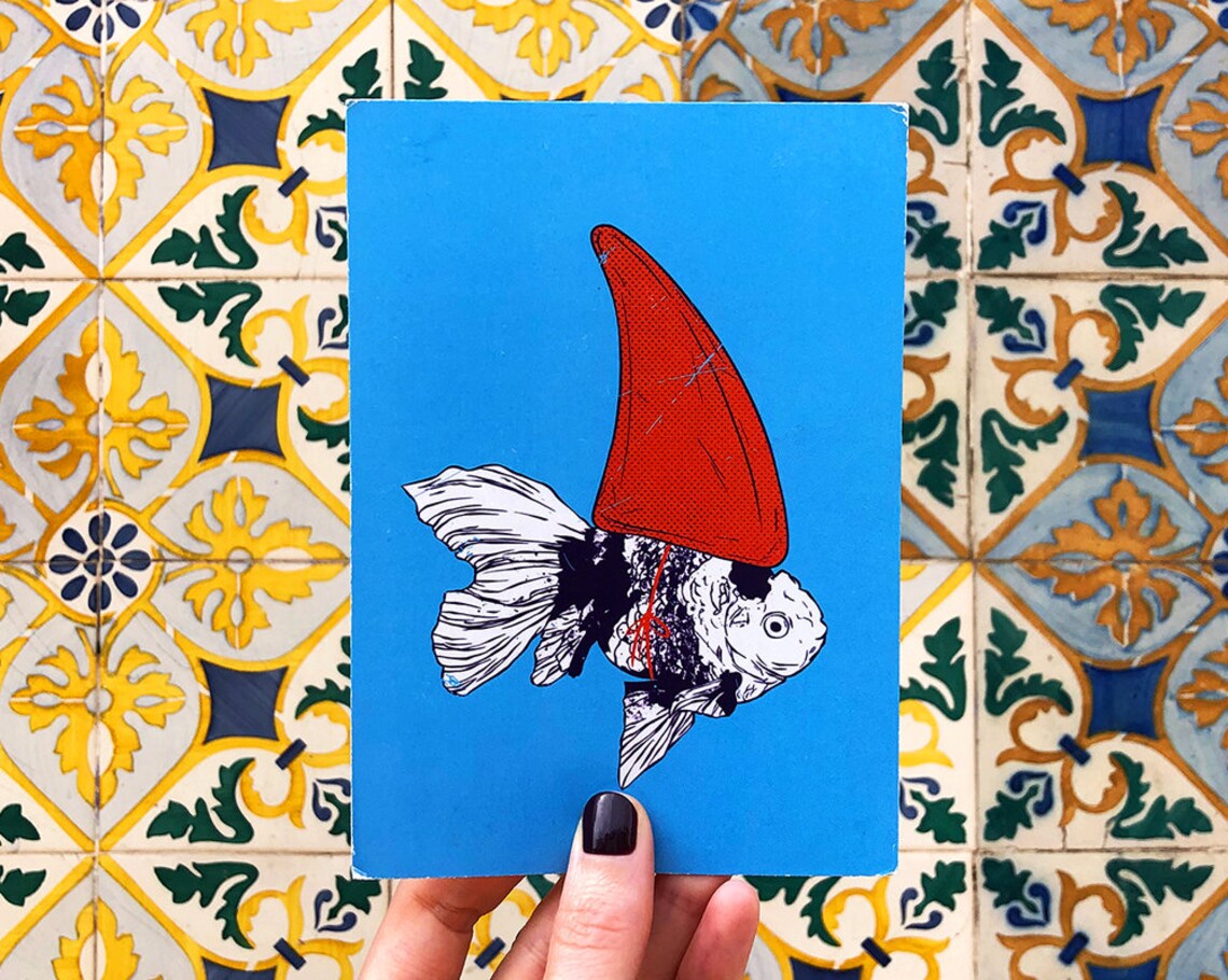 Big Fish Postcard Fisherman Design Postcards Fun Fishing - Etsy