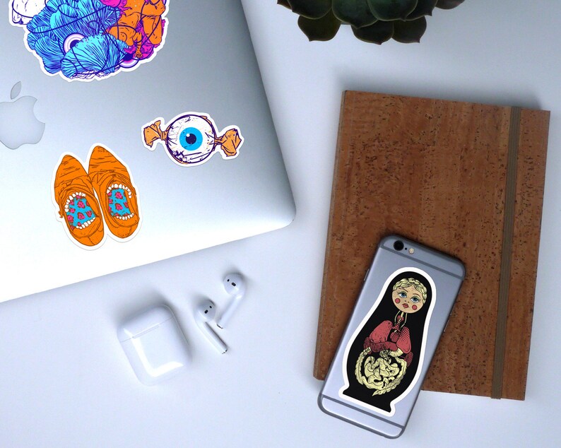 Eye Sticker Candy Phone Decal Notebook White Pop Art - Etsy