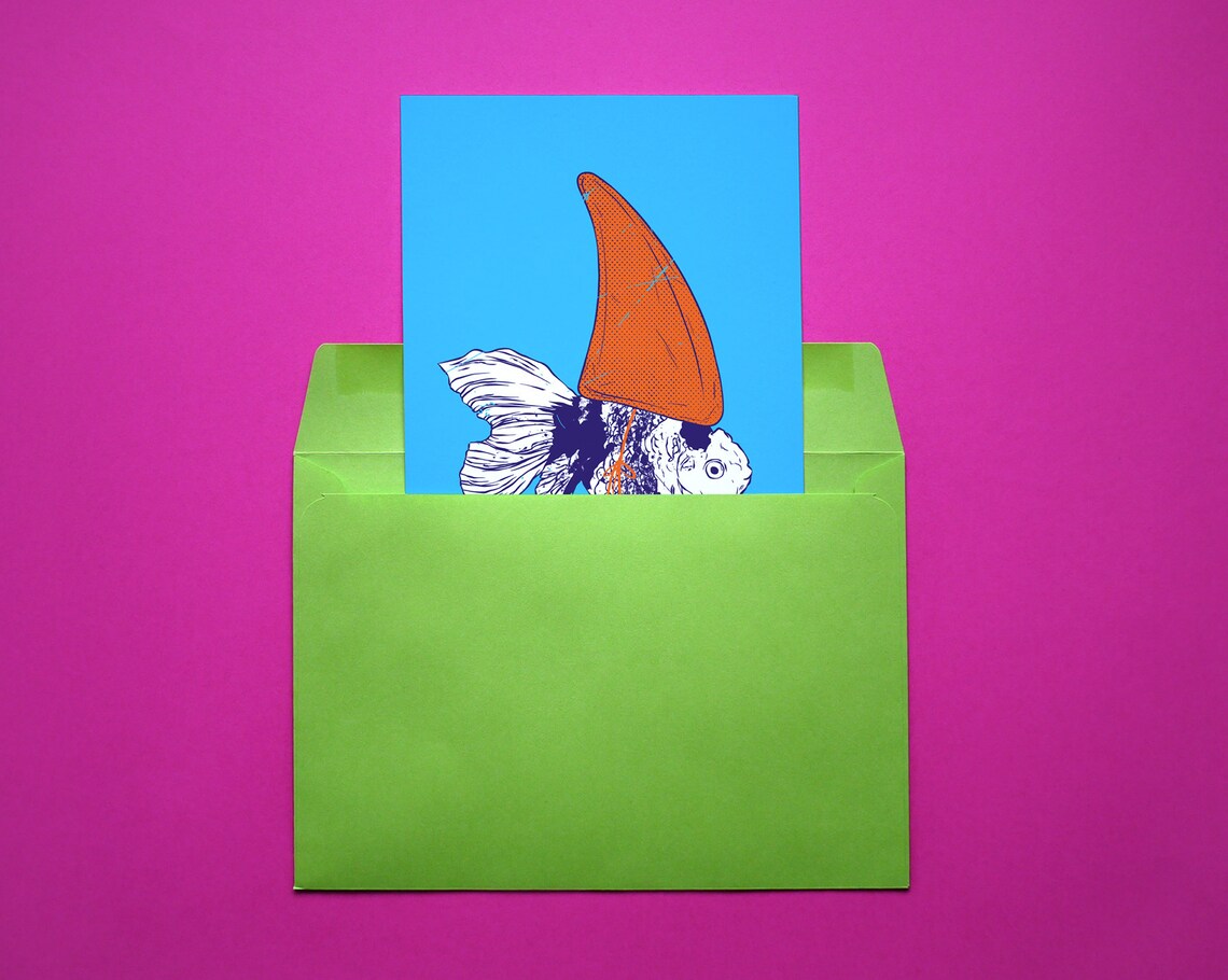 Big Fish Postcard Fisherman Design Postcards Fun Fishing - Etsy