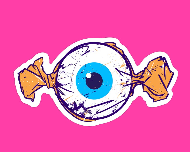 Eye Sticker Candy Phone Decal Notebook White Pop Art - Etsy