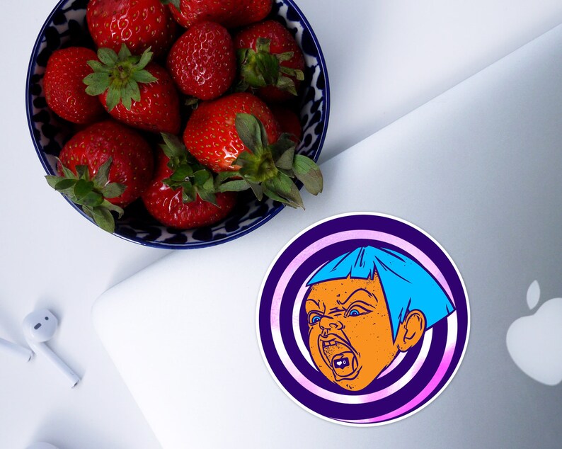 Trippy Holographic Laptop Sticker Weird Water Bottle - Etsy