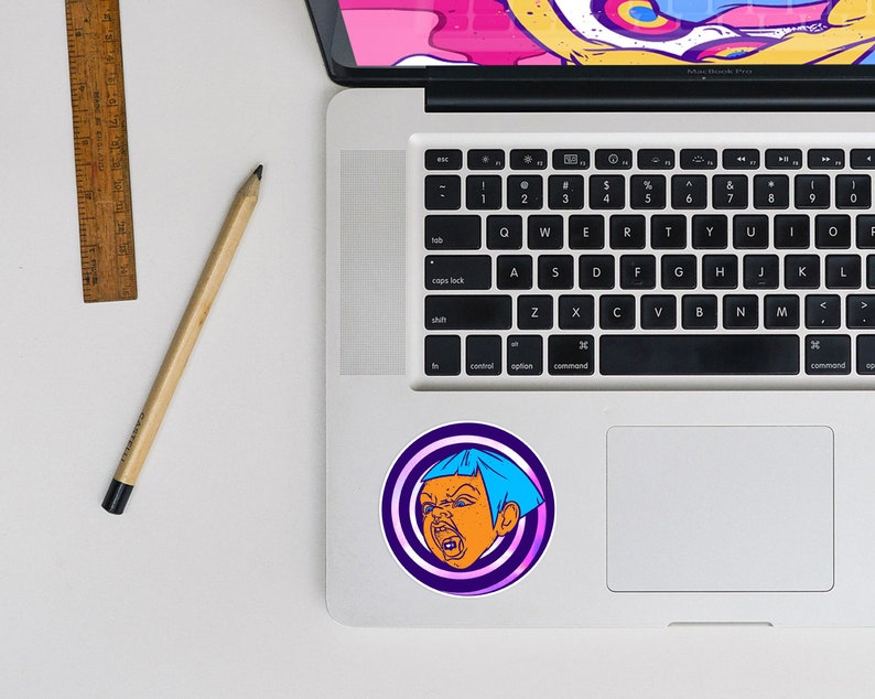 Trippy Holographic Laptop Sticker Weird Water Bottle - Etsy