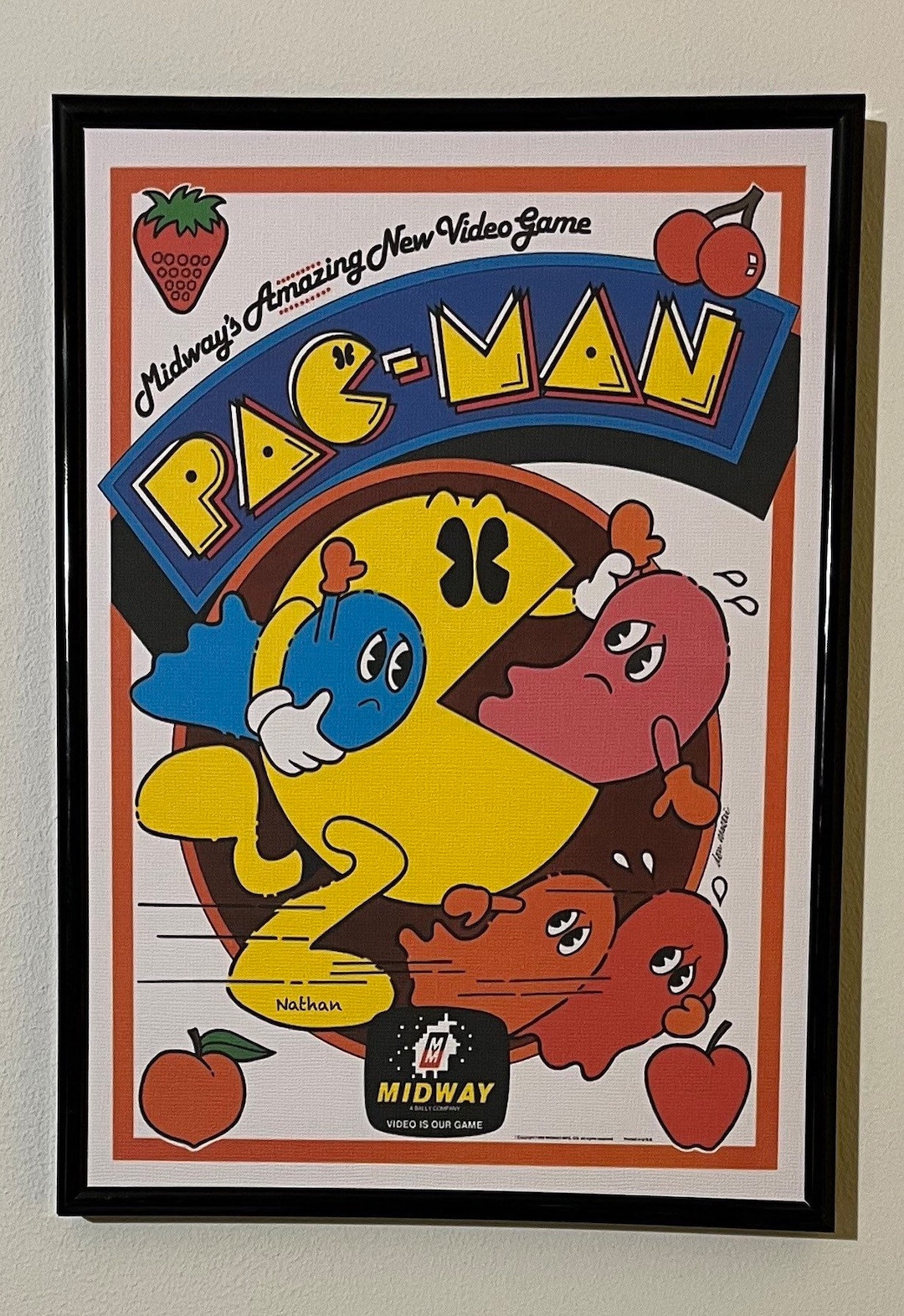 Personalised Retro Pac Man Wall Art Print - Etsy UK