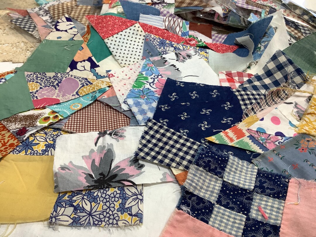 Vintage Quilt Block Snippet Scrap Bag, Assorted Colors and Fabric - Etsy