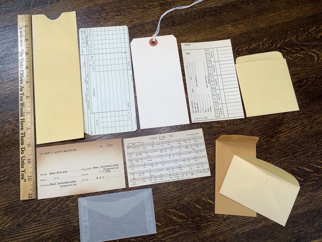 Vintage Envelopes, Tag, Time Card Pack for Junk Journalspack - Etsy