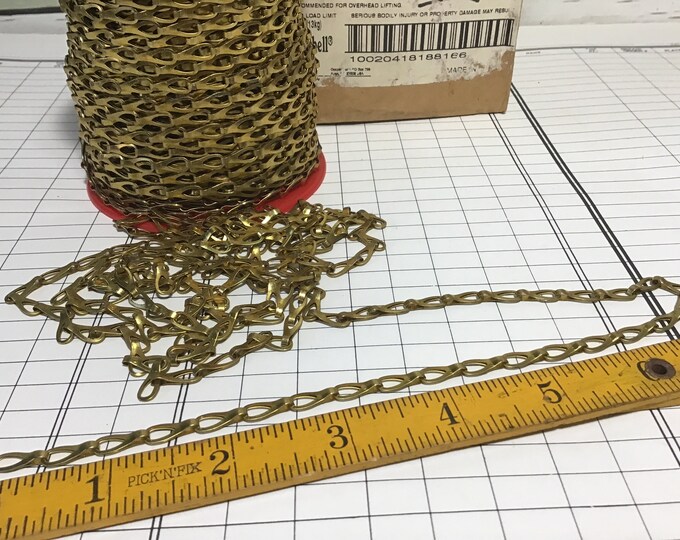 BRASS CHAIN - Sold by the Foot, Cut to Length, Vintage Old Stock, Made ...
