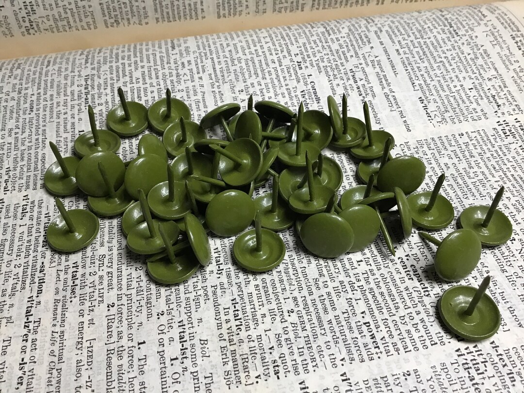 50 Green Upholstery Tacks Vintage Old Stock - Etsy
