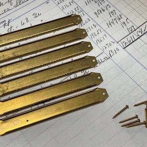 6 Brass File Drawer Label Holders - Etsy