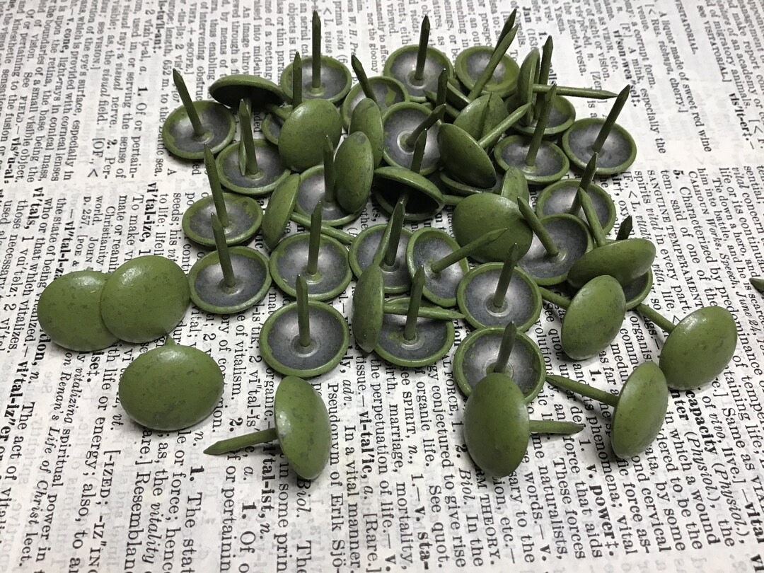 50 Green Upholstery Tacks Vintage Old Stock - Etsy