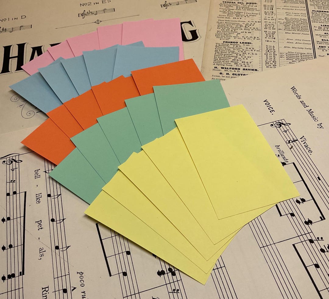 25 Vintage 2x3” Blank Pastel Flash Cards for Junk Journals ...