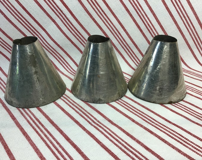 3 Vintage Aged Tin Cones - Etsy