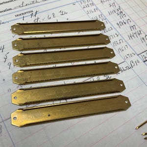 6 Brass File Drawer Label Holders - Etsy