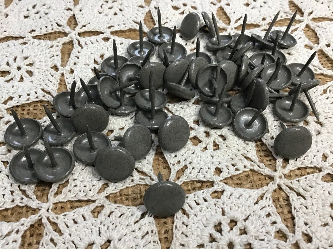 50 Gray Upholstery Tacks, Vintage Old Stock - Etsy