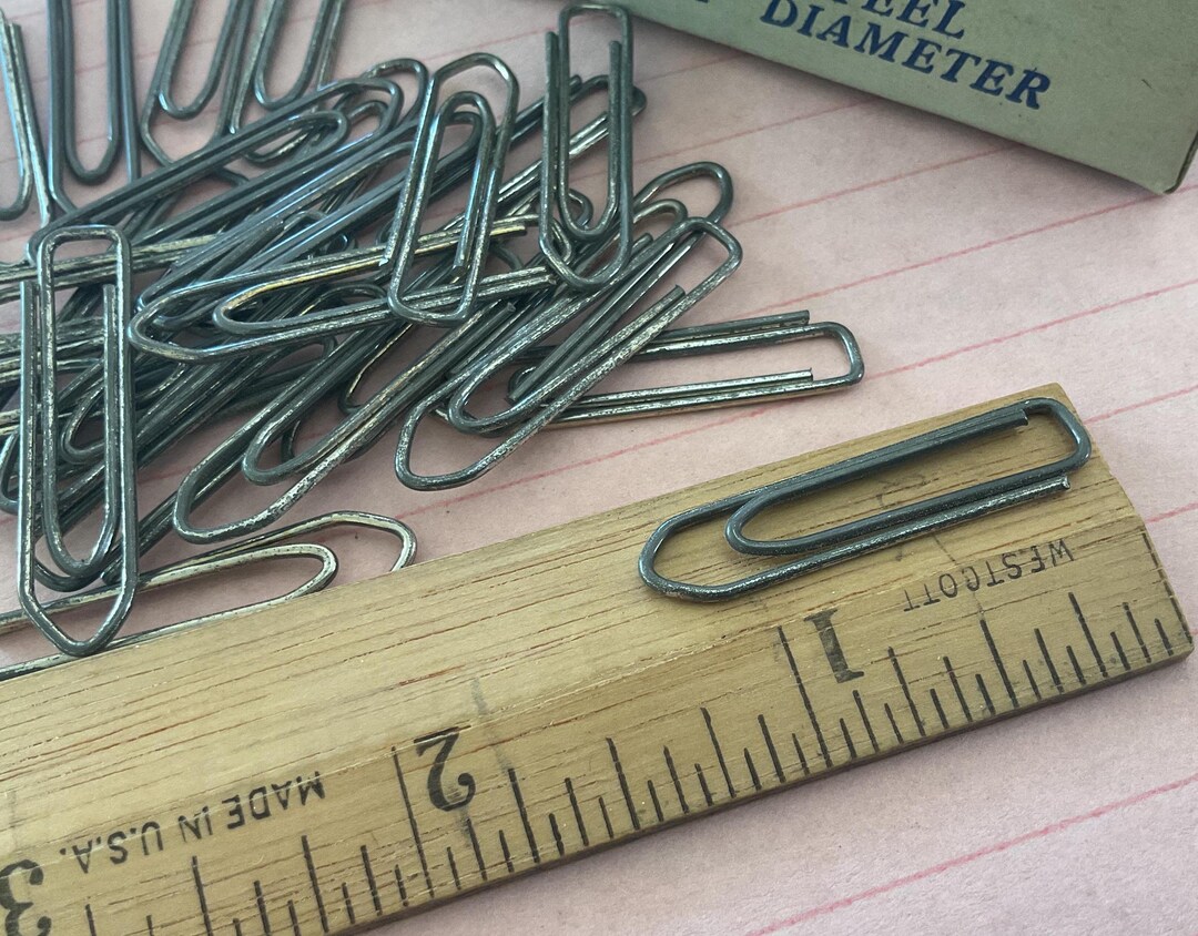 25 Vintage Pointy Paper Clips, Tinned Steel, Noesting Gem Clips - Etsy