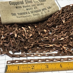 SASH CHAIN Coppered Steel Chain Sold by the Yard Cut to - Etsy