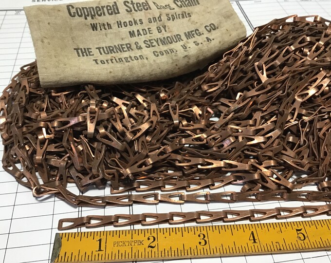 SASH CHAIN Coppered Steel Chain Sold by the Yard Cut to - Etsy