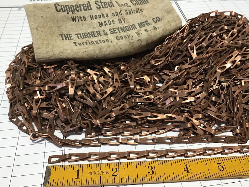 SASH CHAIN Coppered Steel Chain Sold by the Yard Cut to - Etsy