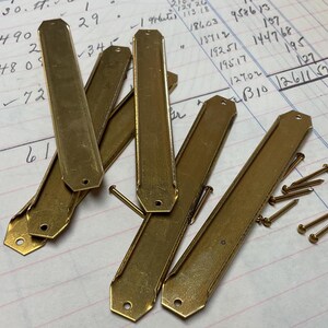 6 Brass File Drawer Label Holders - Etsy