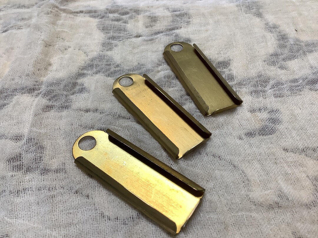 3 Brass Key Tag Label Holders - Etsy