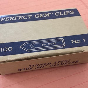 25 Vintage Pointy Paper Clips, Tinned Steel, Noesting Gem Clips - Etsy