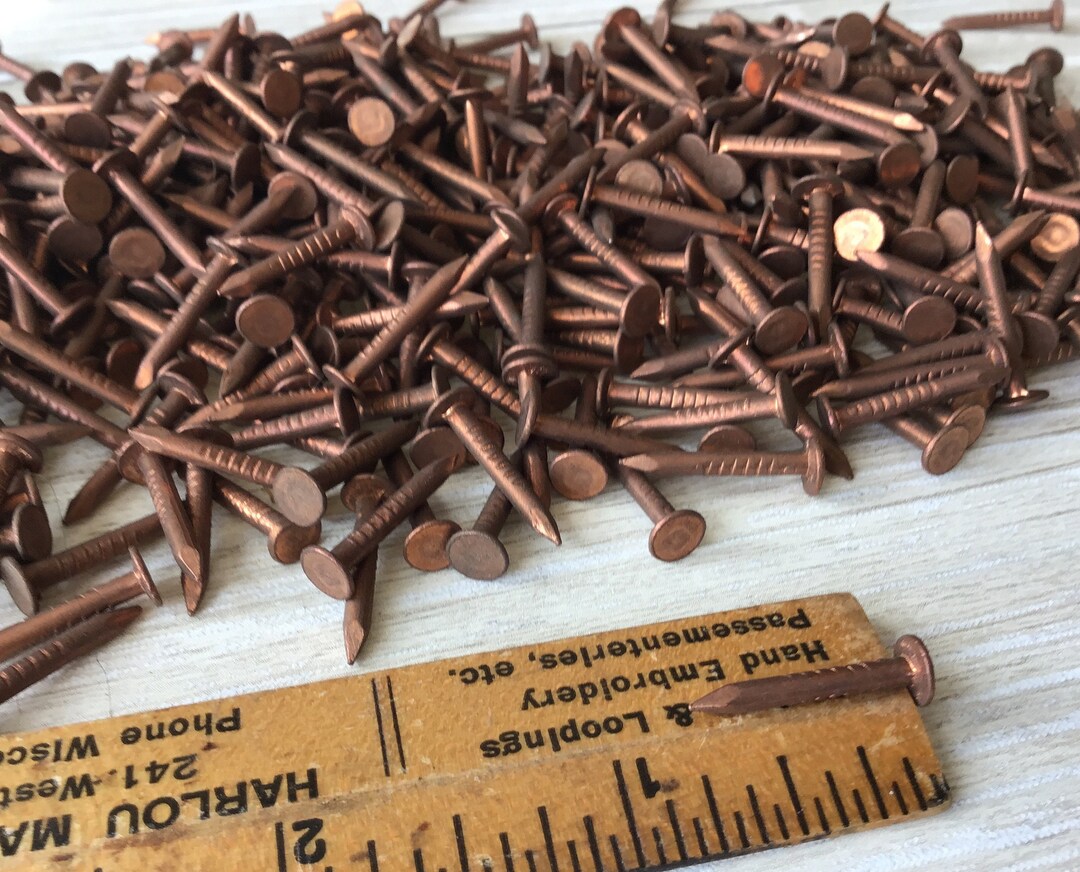 50 Vintage Copper Nails 5/8 Long - Etsy