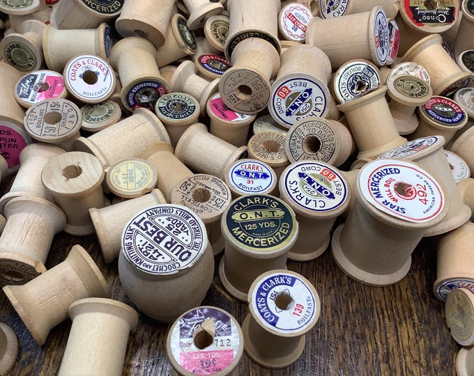 12 Vintage Wooden Thread Spools, Assorted Sizes - Etsy