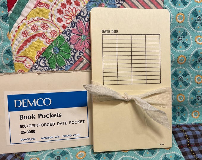 High Back Library Card Pockets, Library Book Pockets 3.5 X 6.25, Plain ...