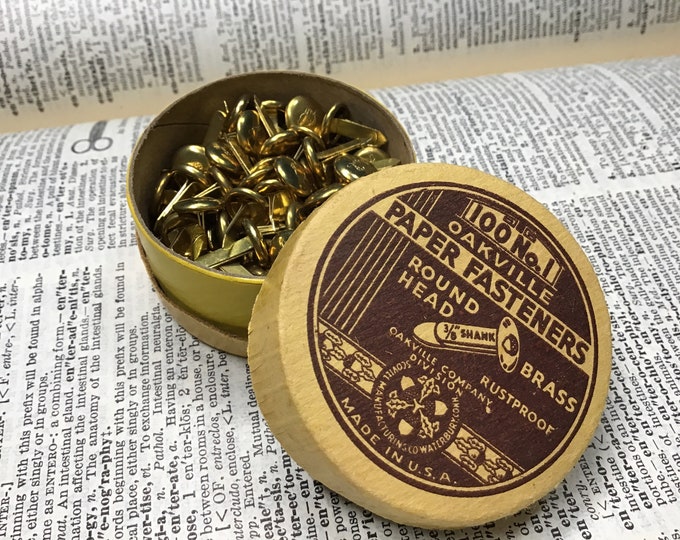100 Oakville Brass Paper Fasteners in Box - Etsy