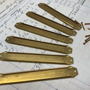 6 Brass File Drawer Label Holders - Etsy
