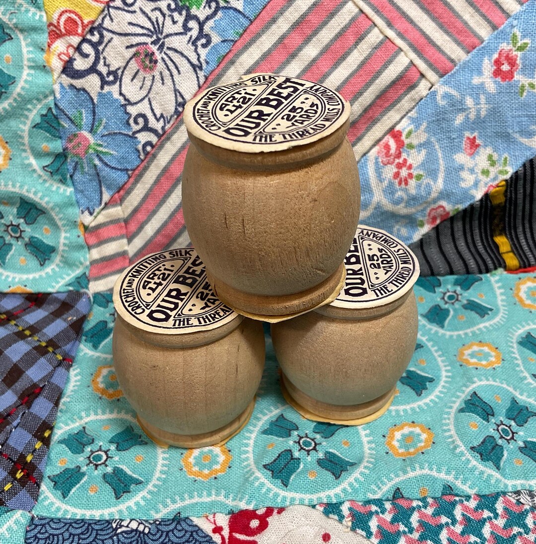 3 Vintage Wooden Spools, Empty Thread Spools, Lightly Aged Patina, Our ...