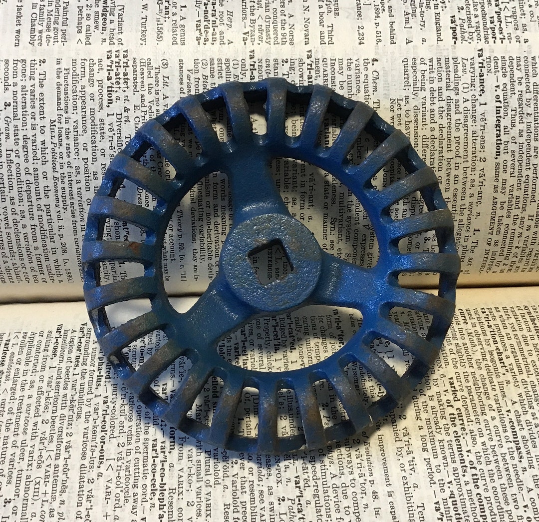 Vintage Iron Valve Handle Knob, Blue - Etsy