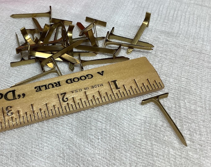 25 Vintage Brass Paper Fasteners, No. 4 Flat for Junk Journals ...
