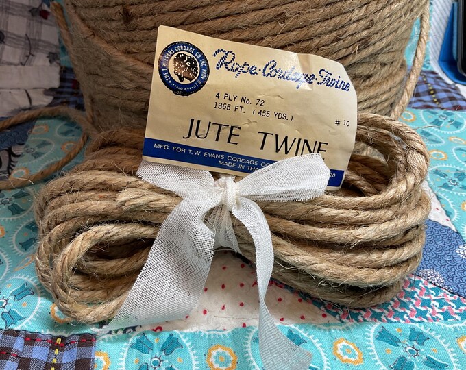 5 Yards Vintage Jute Twine, NOS, 4 Ply No. 72, Chunky Jute Rope, Jute ...