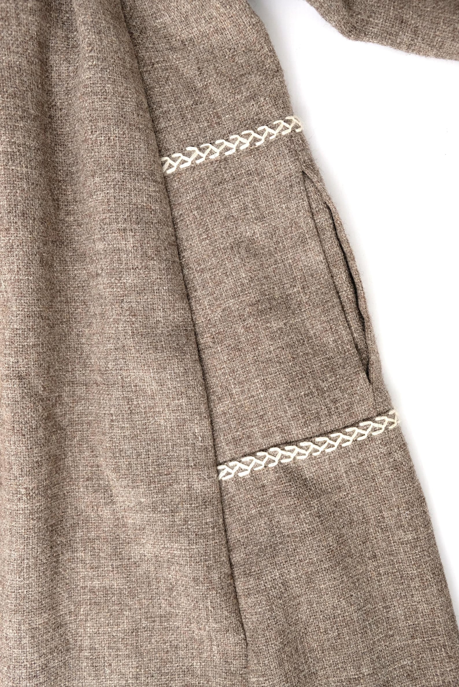 Anna Roose 1970s Vintage Farmer's Smock in Hand Woven Brown Wool, Small ...