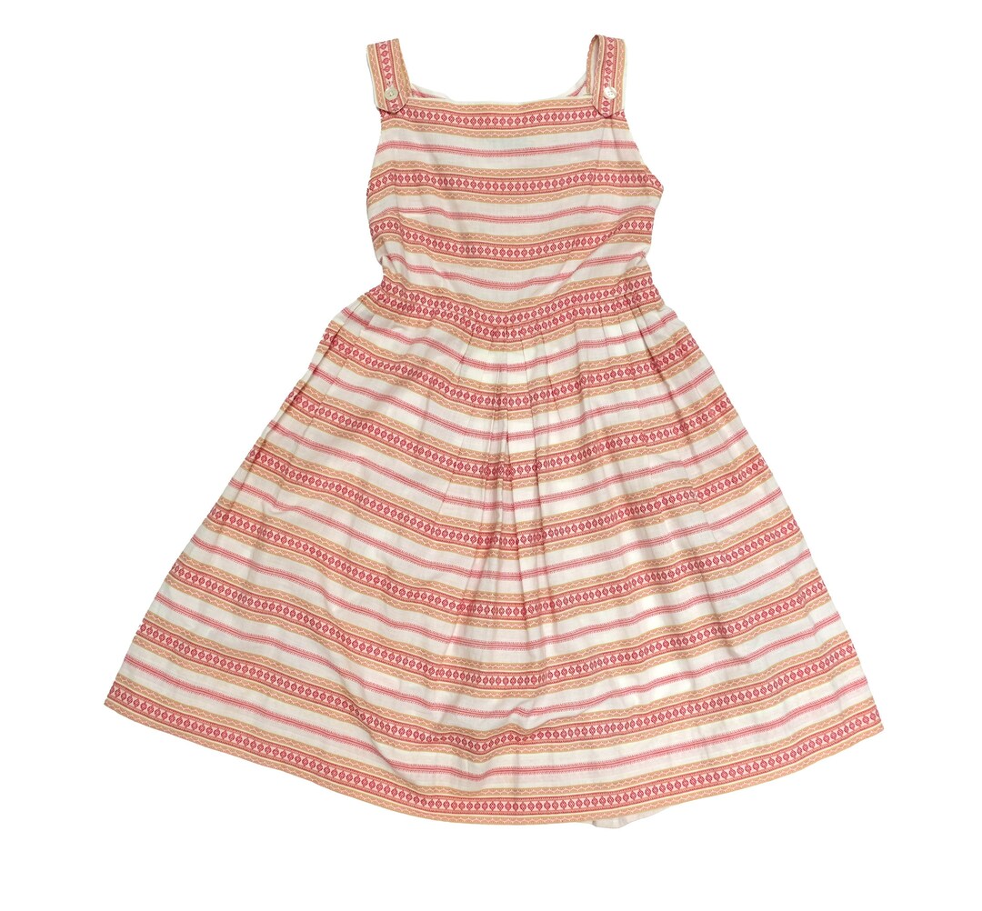 1960s Vintage Italian Sundress With Jacquard Stripe UK10 - Etsy