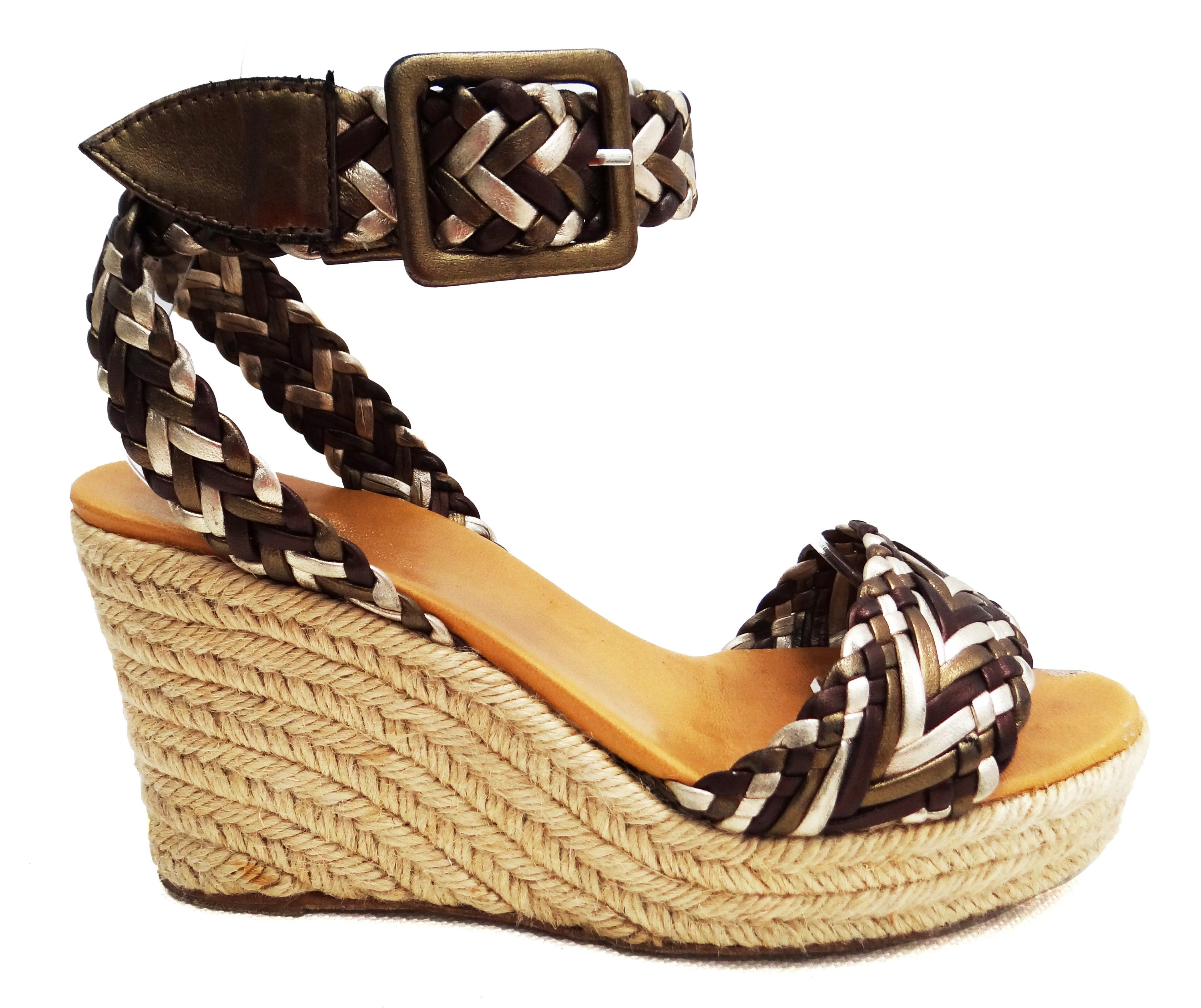 Hermes Rope Soled Platform Wedges With Plaited Straps, UK4 - Etsy UK