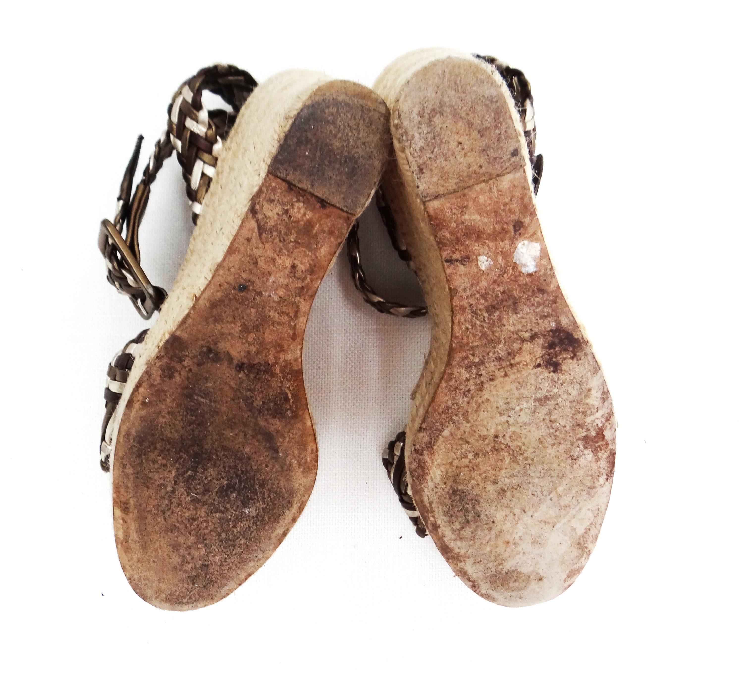 Hermes Rope Soled Platform Wedges With Plaited Straps, UK4 - Etsy UK