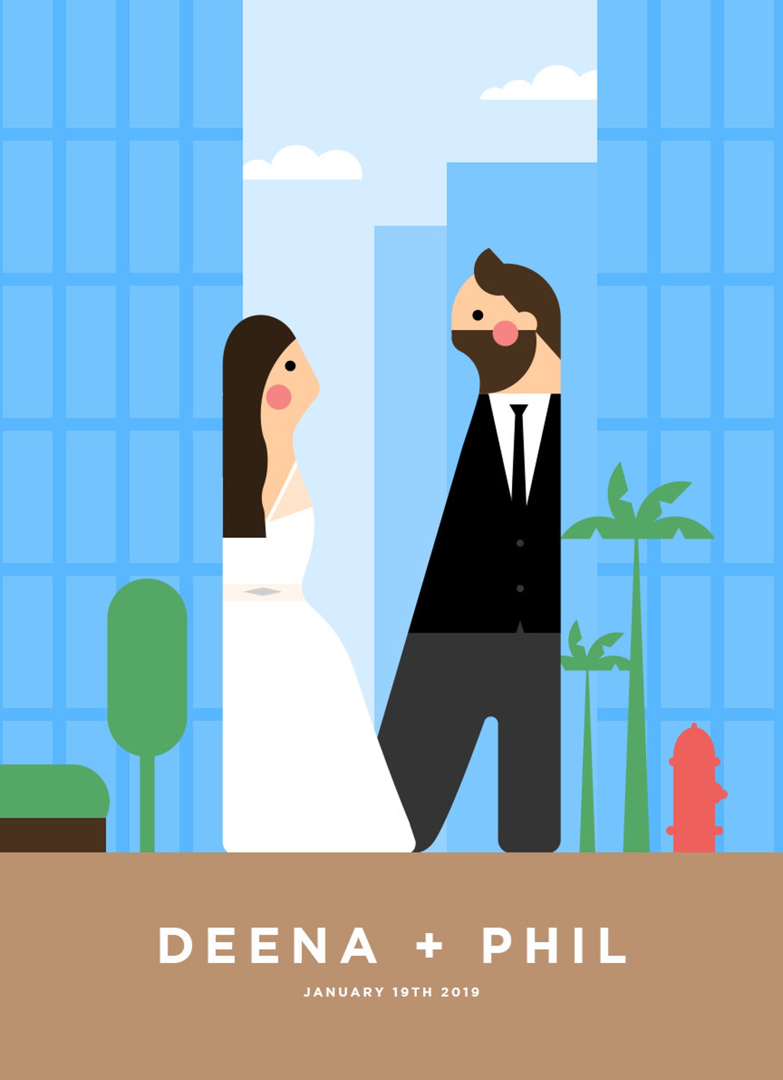 Custom Faceless Portrait From Photo With Background, Wedding Portrait ...