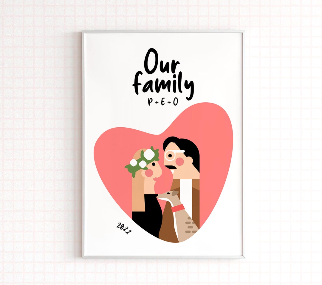 Custom Couple Portrait, Love Poster as Funny Valentines Gift for ...