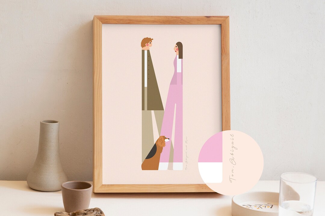Customizable Couple Drawing as Cute Boyfriend, Husband, Partner Gift ...
